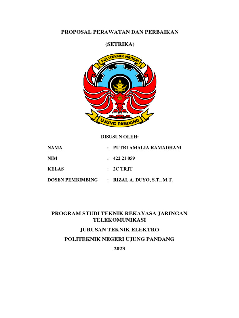 Proposal Perawatan Dan Perbaikan (Putri Amalia Ramadhani) | PDF | Teknologi & Rekayasa