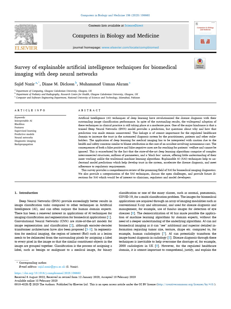 Survey of Explainable Artificial Intelligence Techniques For Biomedical ... Survey of Explainable Artificial Intelligence Techniques For Biomedical ...