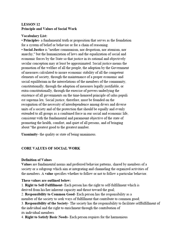 Lesson 12 | PDF | Social Work | Social Justice