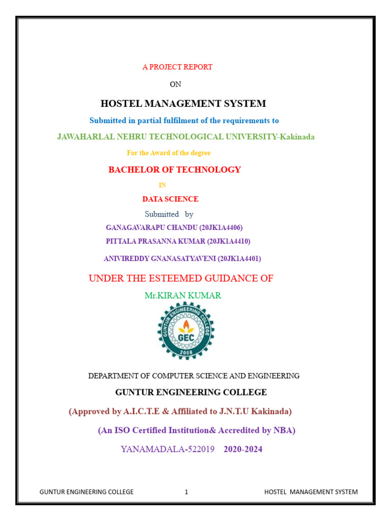 Hostel - Management - System 20 | PDF | Login | User (Computing)