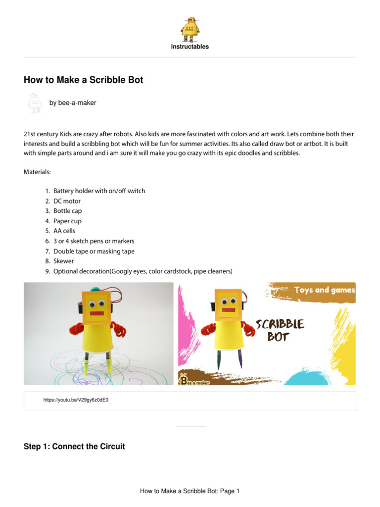Build Your Own Scribble Bot | PDF | Electrical Components | Equipment