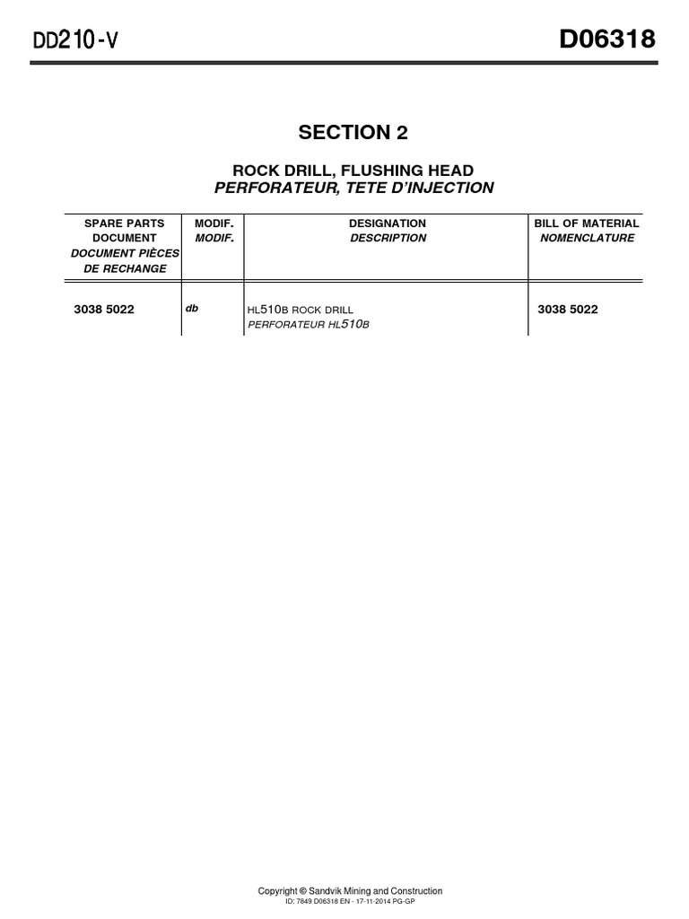 S02 Rock Drill, Flushing Head | PDF | Screw | Manufactured Goods