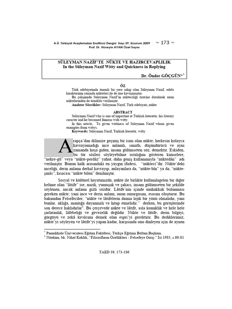 S - LEYMAN NAZ - F - TE N - KTE VE HAZIRCEVAPLILIK - in The S - Leyman ...