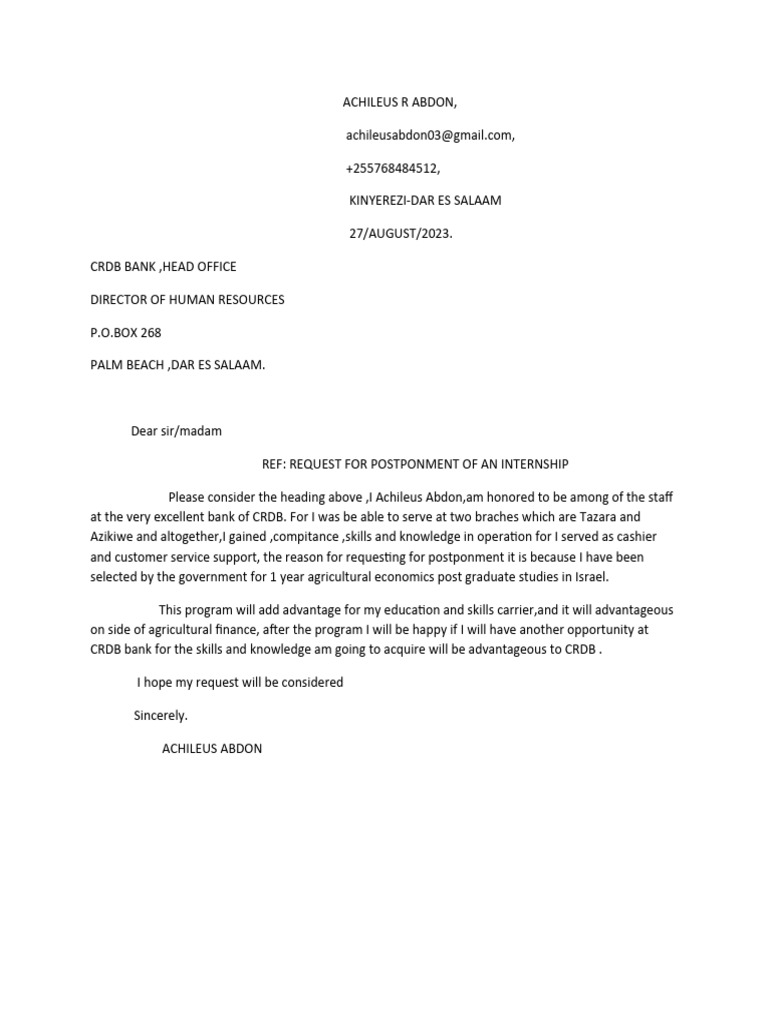 CRDB Letter.01 | PDF