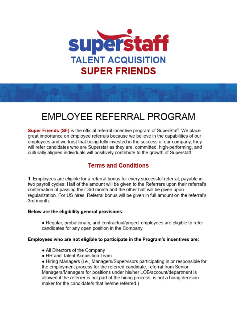 TA Employee Referral Progam | PDF | Employment | Incentive