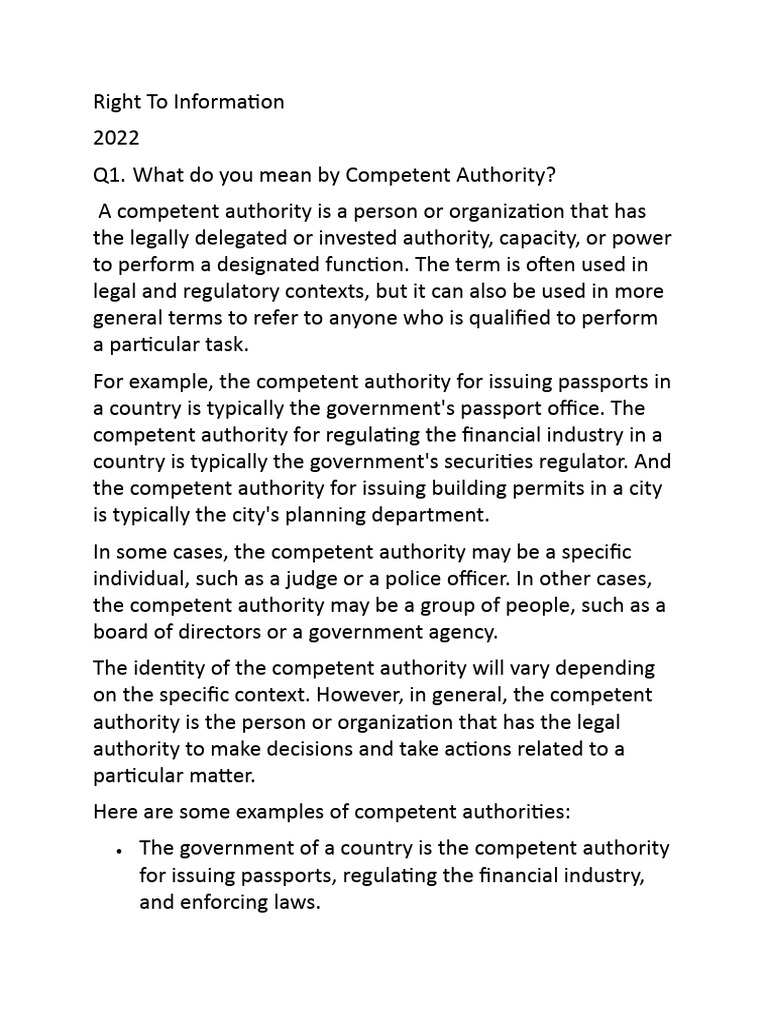 Right To Information | PDF | Freedom Of Information Laws By Country ...