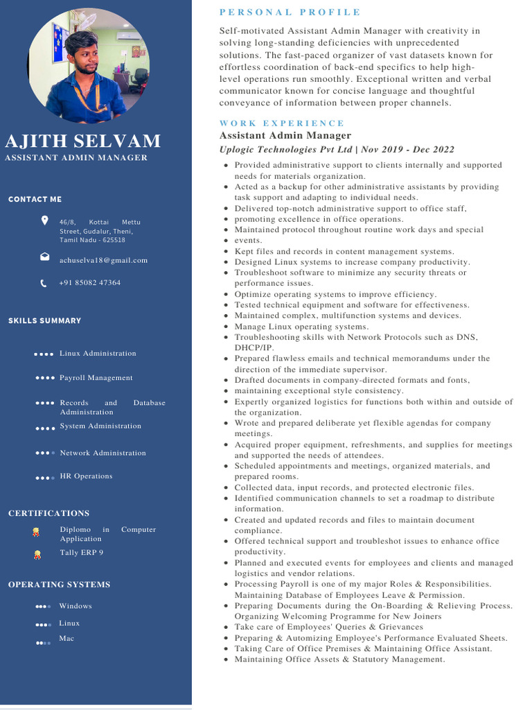 Ajith Selvam Pdf Pdf Sales Operating System