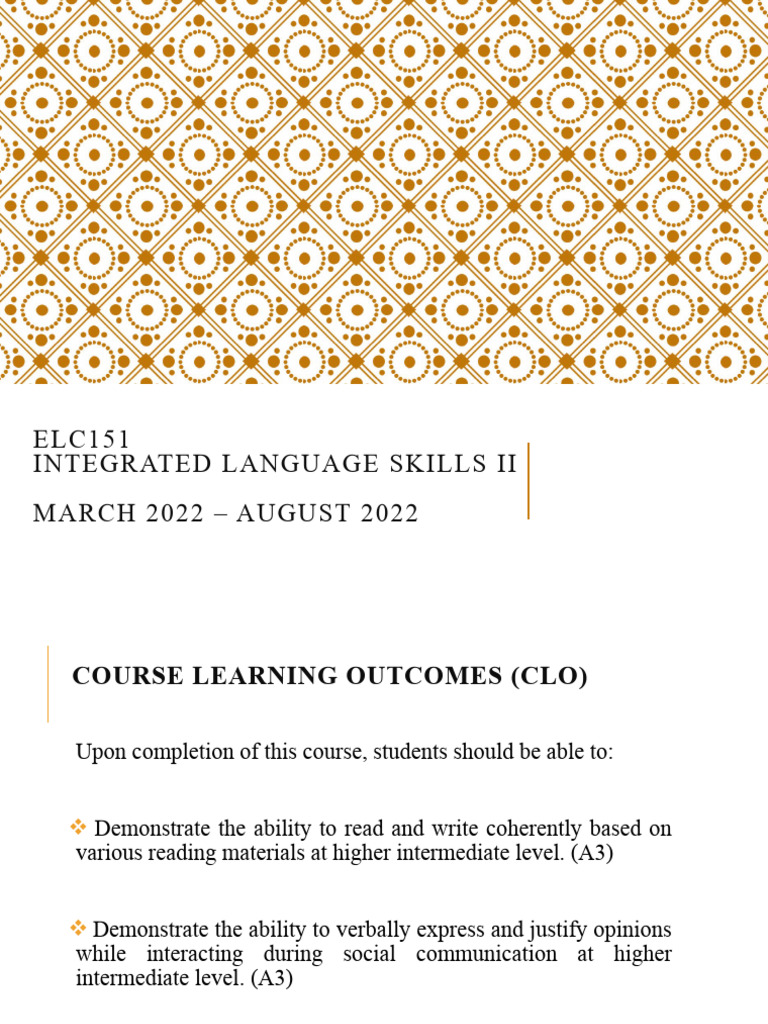 ELC151 - MAC 2022 Course Briefing | PDF
