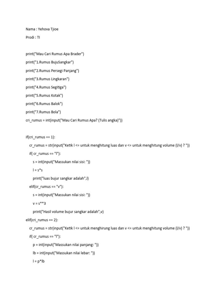 Tugas Dasar Pemrograman | PDF | Metode & Bahan Ajar