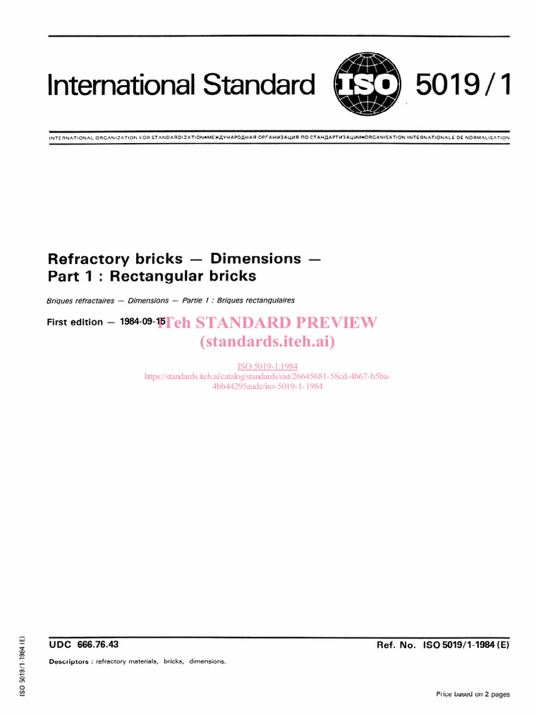 Iso 5019 1 1984 | PDF | International Organization For Standardization ...