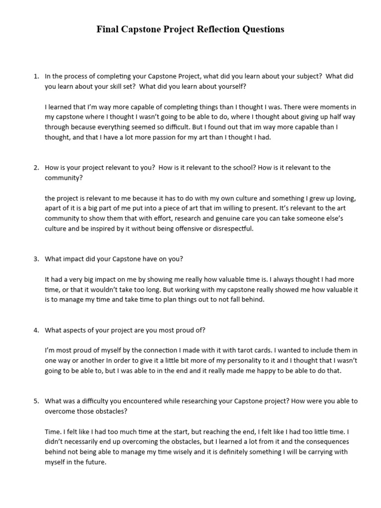 Capstone Final Reflection22 | PDF