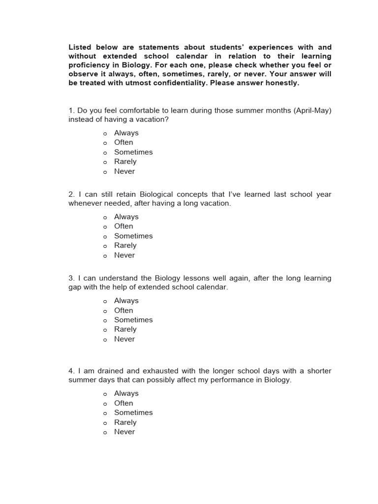 QUESTIONNAIRE | PDF | Wellness