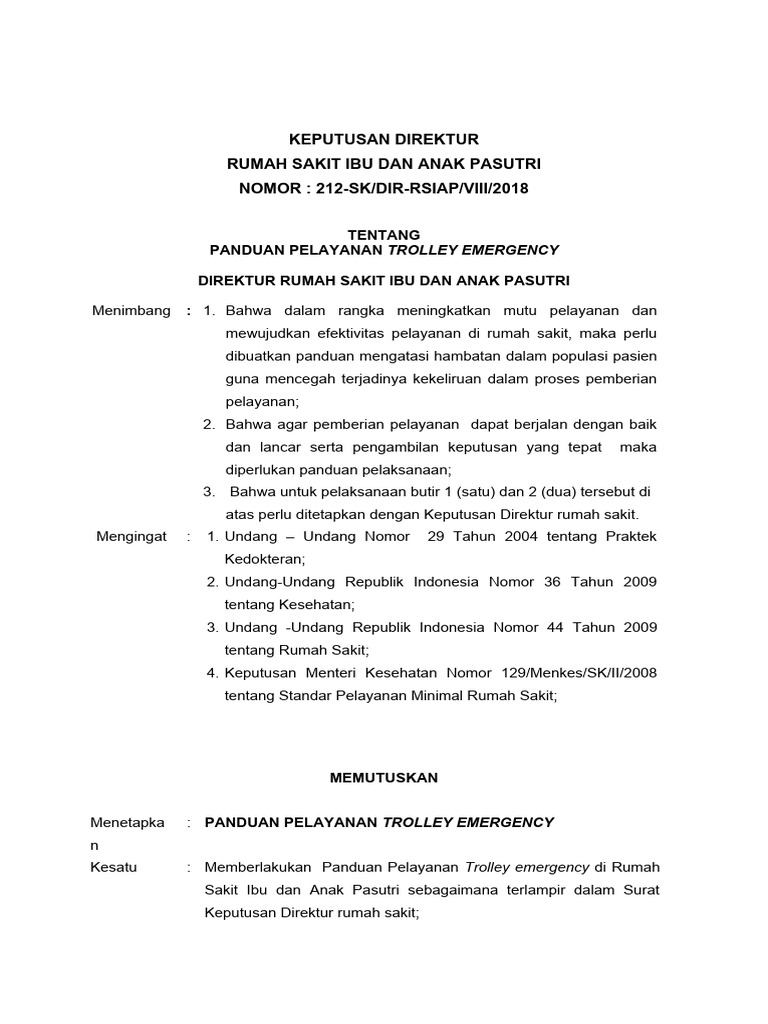 Panduan Trolley Emergency RSIA | PDF