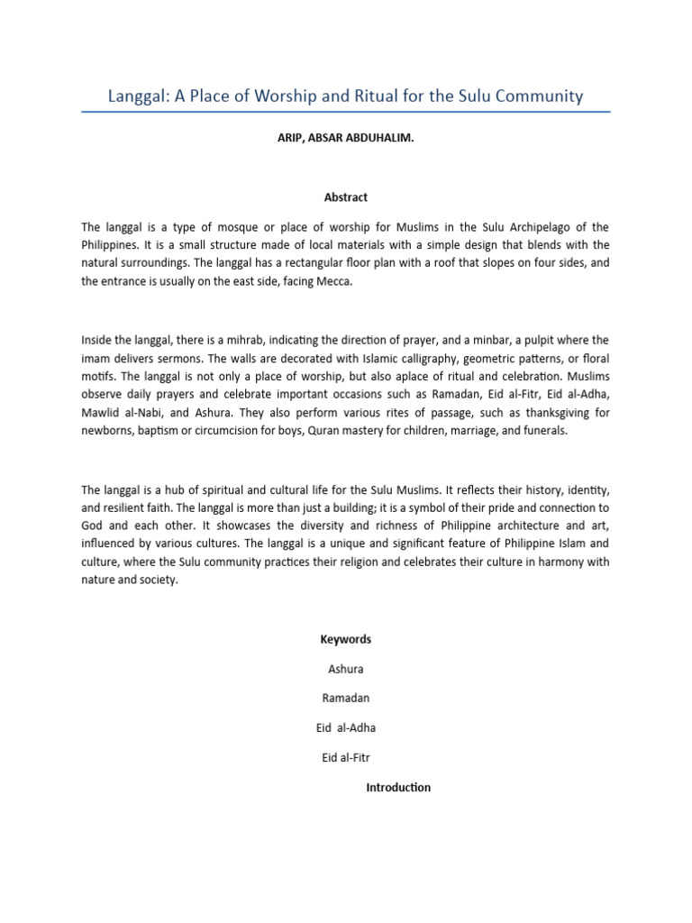 Langgal - A Plac-WPS Office | PDF | Ramadan | Abrahamic Religions