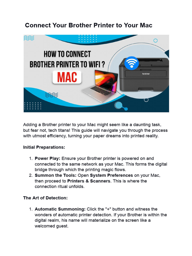 Connect Your Brother Printer To Your Mac | PDF | Games & Activities ...