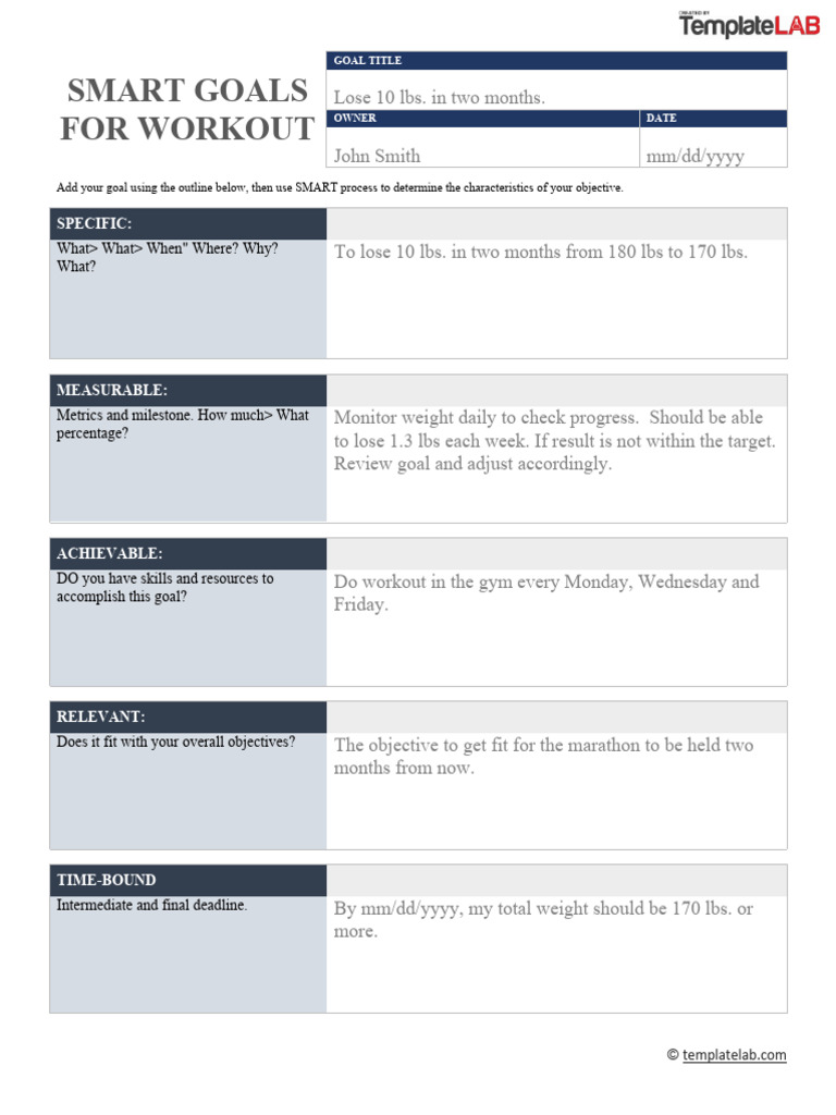 SMART Goals (Workout) | PDF