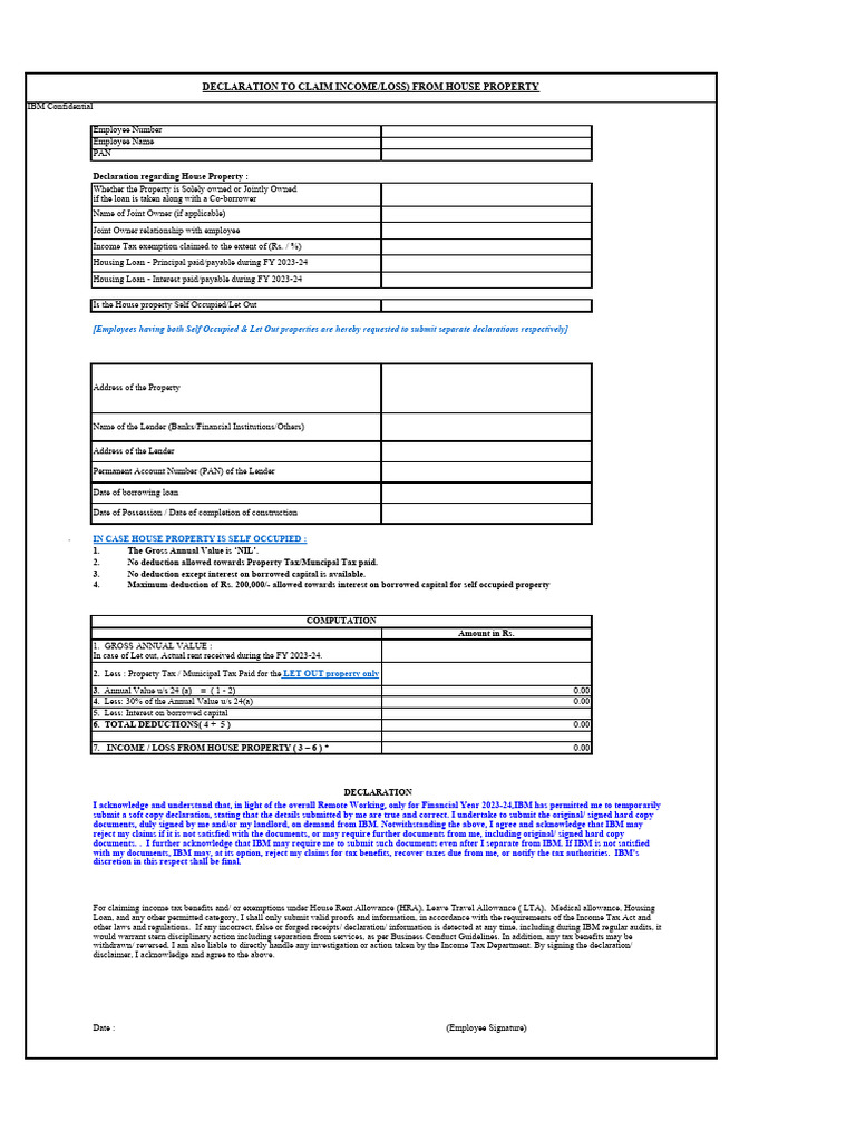 Incomeor Losson Houseproperty | PDF | Loans | Interest