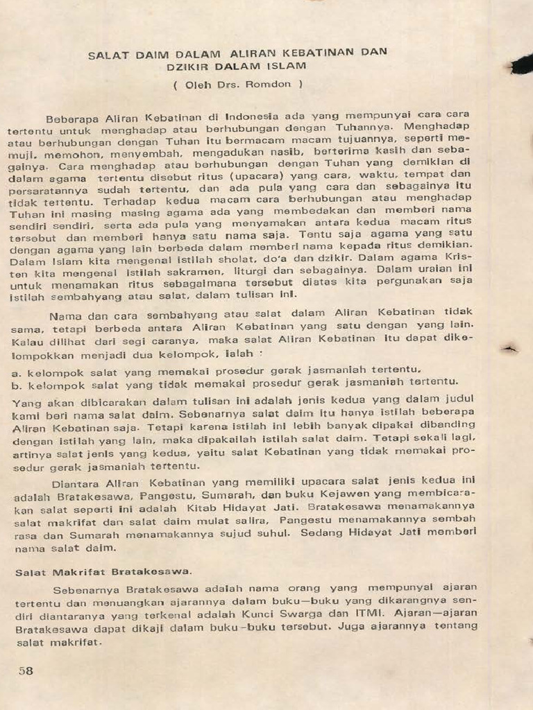 Romdon - Salat Daim Aliran Kebatinan Dan Dzikir Dalam Islam | PDF