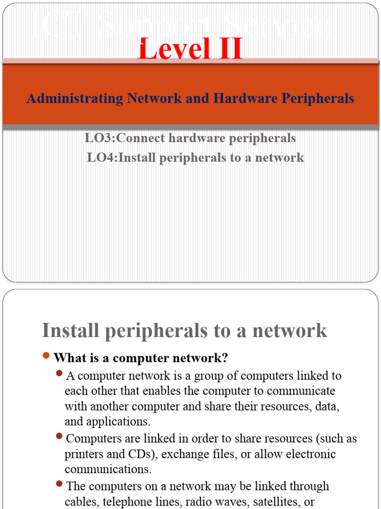 Administrating Network and Hardware Peripherals LO 3 | PDF | Network Topology | Computer Network