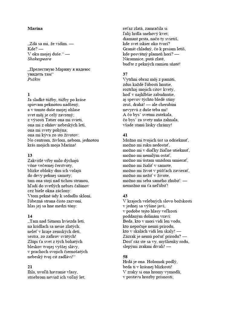 MarÃ Na - ukÃ¡Å Ka | PDF