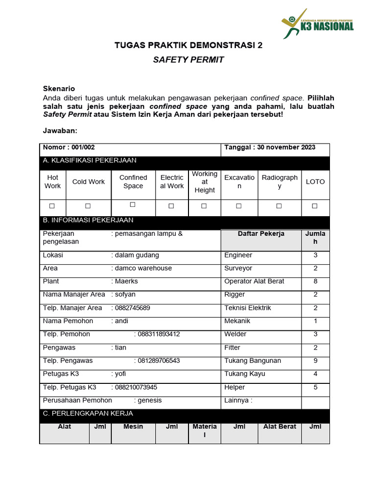 Lembar Jawab TPD 2 | PDF