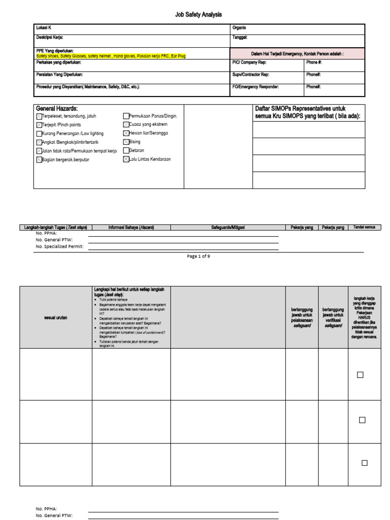 JSA Form | PDF