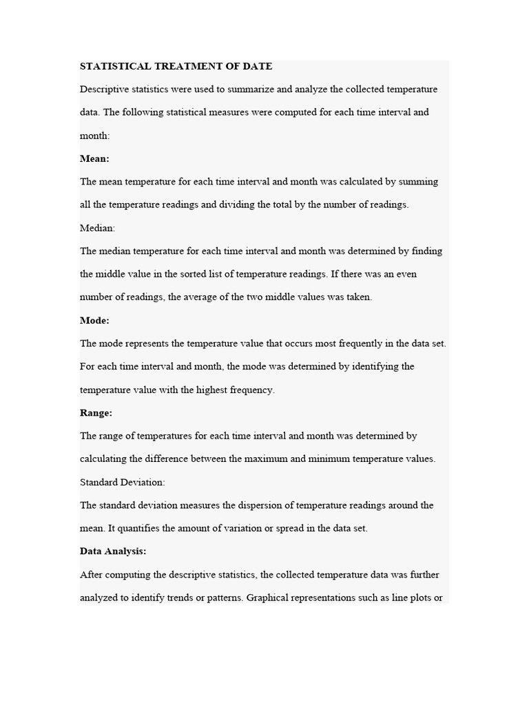 Statistical Treatment of Data | PDF | Teaching Methods & Materials