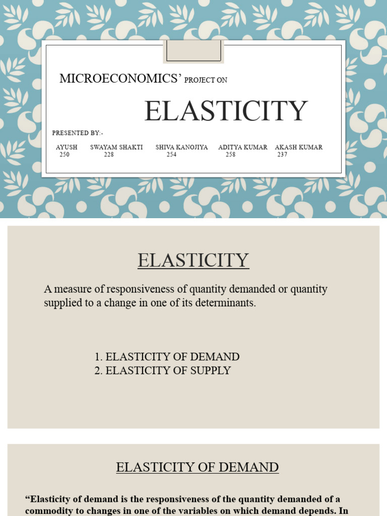 Elasticity | PDF
