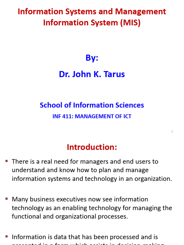 Lecture 3 - IS N MIS | PDF