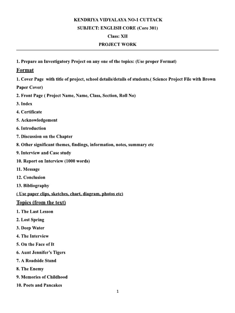 English Project-Xii | PDF