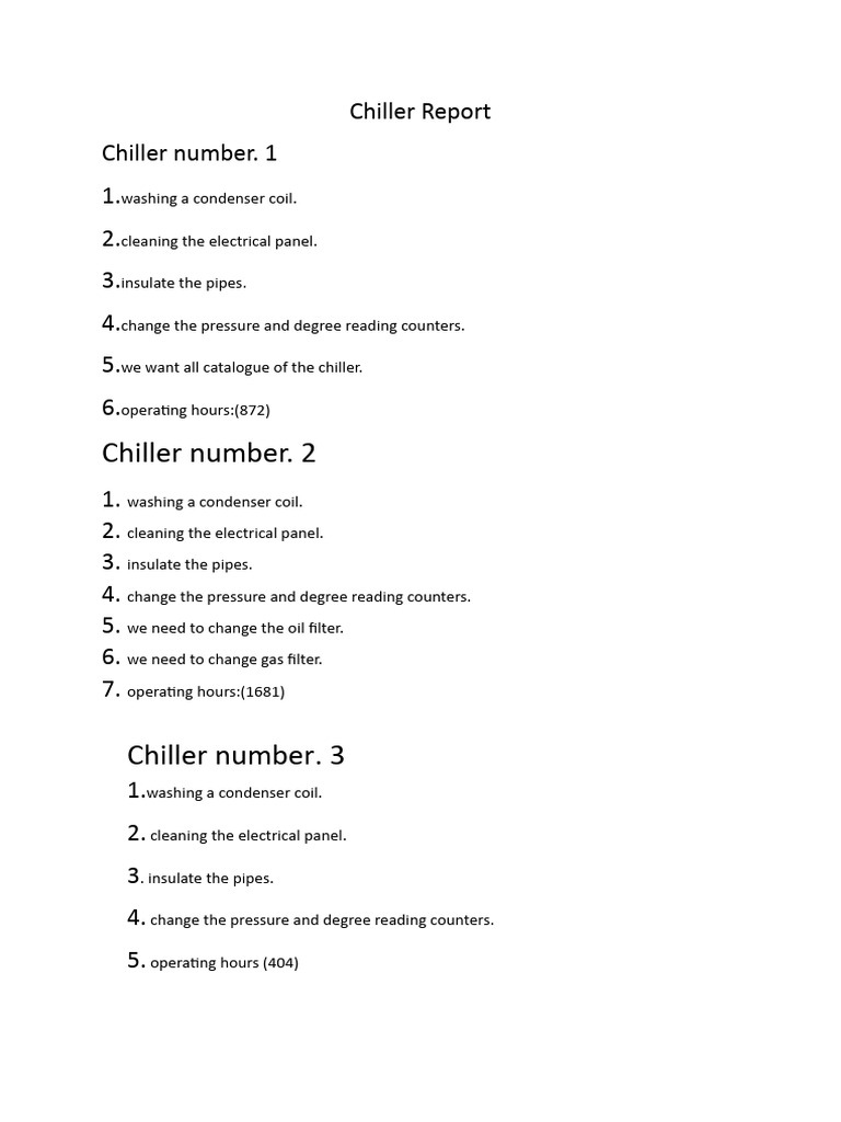 Chiller Report | PDF