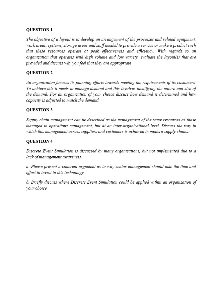 Sample Questions On Layout | PDF | Business