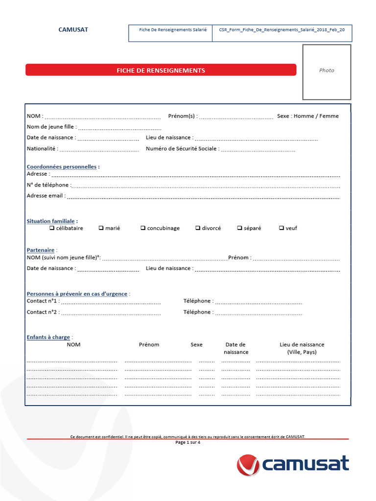 Fiche de Renseignement | PDF