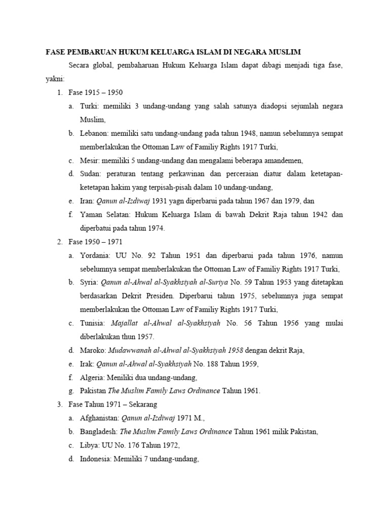 Pembaruan Hukum Keluarga Islam Di Negara Muslim Modern | PDF