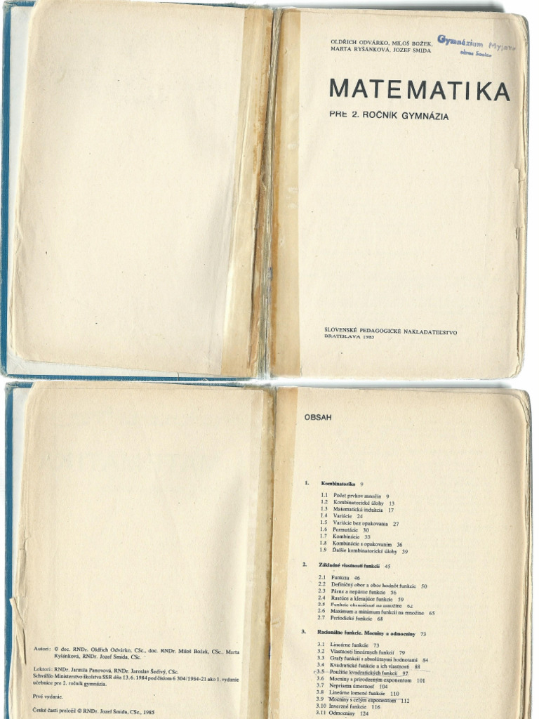 Učebnica Matematiky Pre II - Ročník | PDF