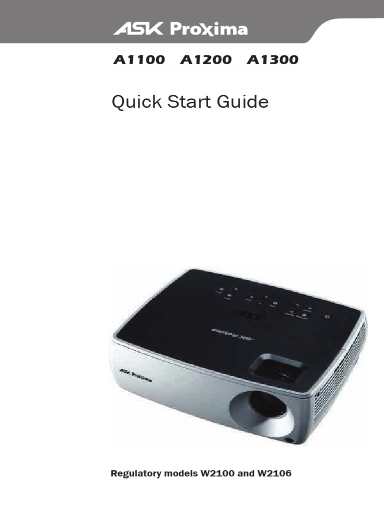 ASK Proxima - A1100 A1200 A1300 Qs en | PDF | Menu (Computing) | Video