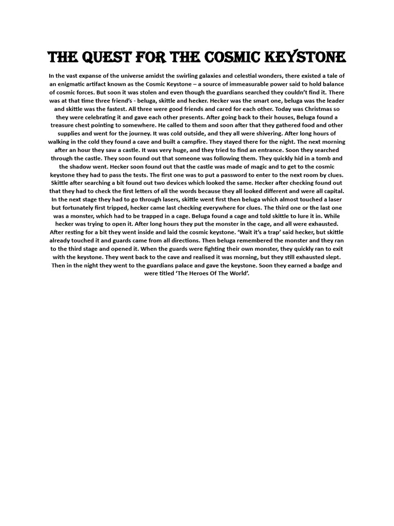 Adventure for the Cosmic Keystone | PDF | Young Adult