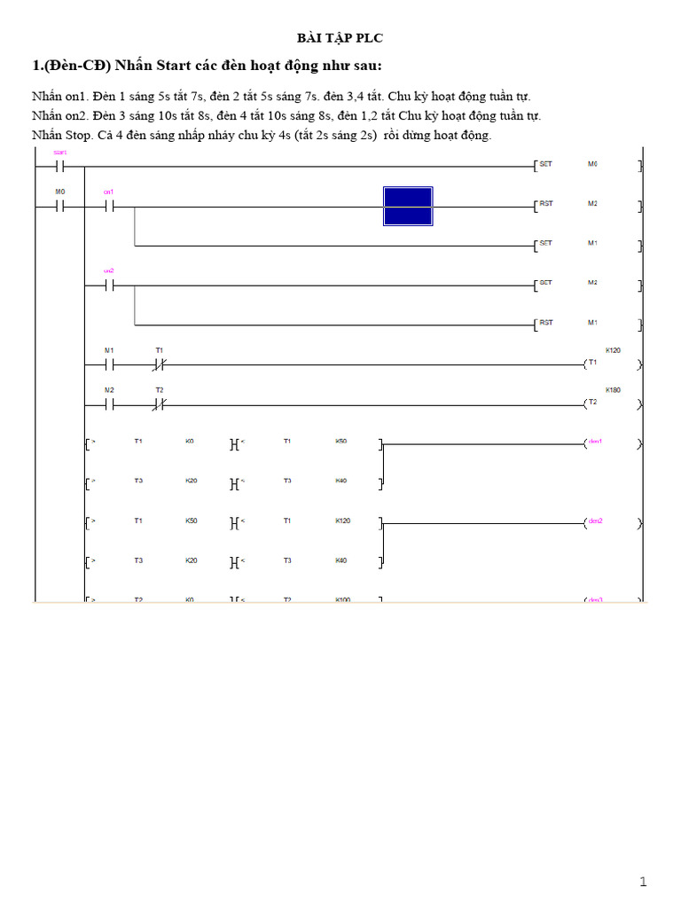 BÀI TẬP PLC | PDF
