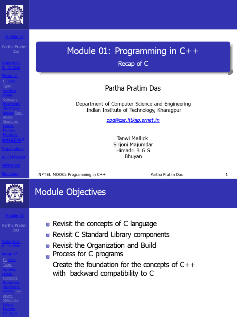 Programming in C++ - Module 01 | PDF