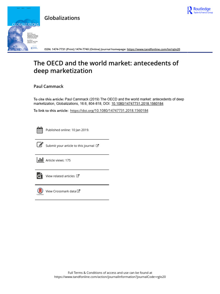 The OECD and The World Market: Antecedents of Globalization | PDF