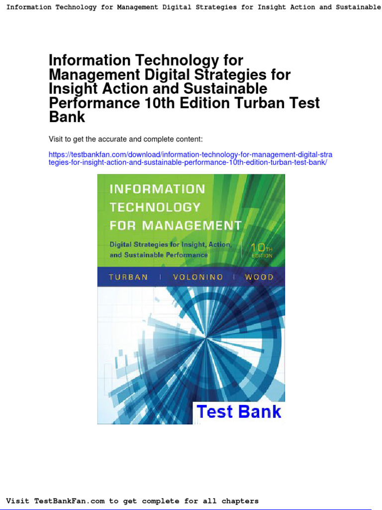 Information Technology For Management Digital Strategies For Insight ... Information Technology For Management Digital Strategies For Insight ...