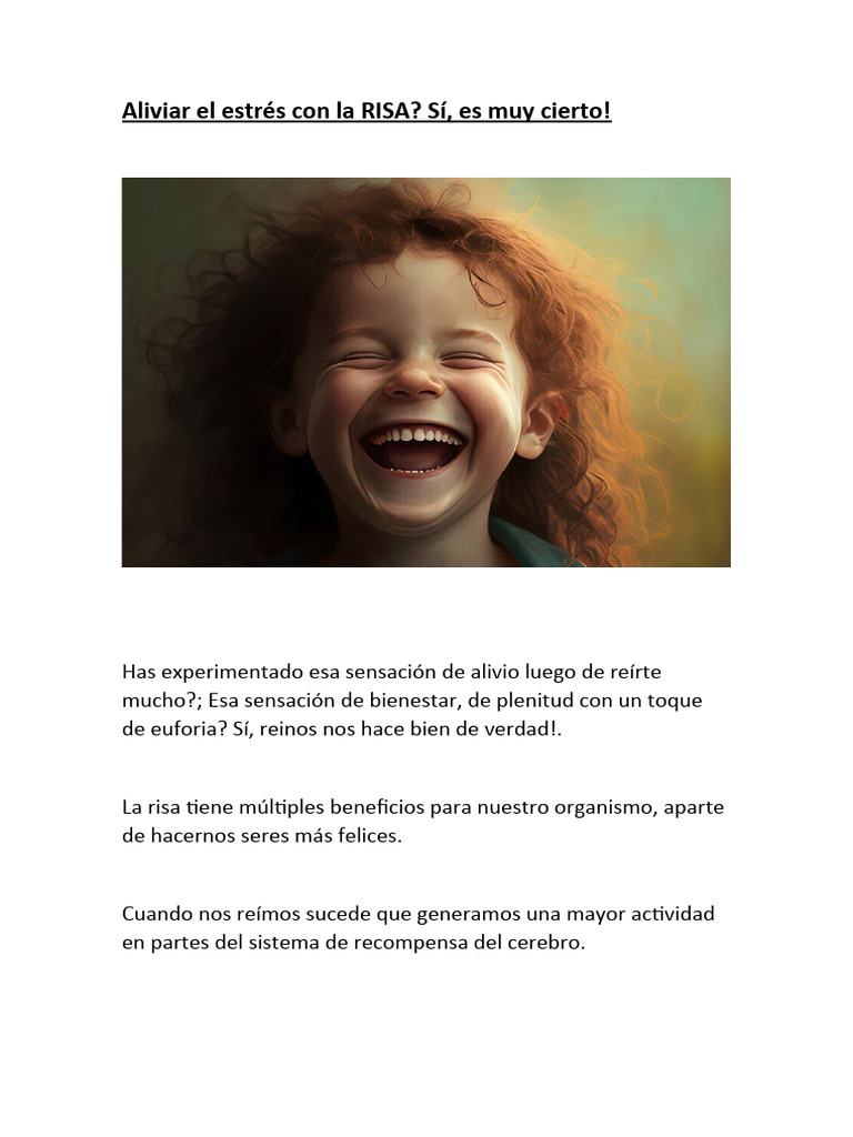 Aliviar El Estrés Con La RISA | PDF | La risa | Estrés (biología)