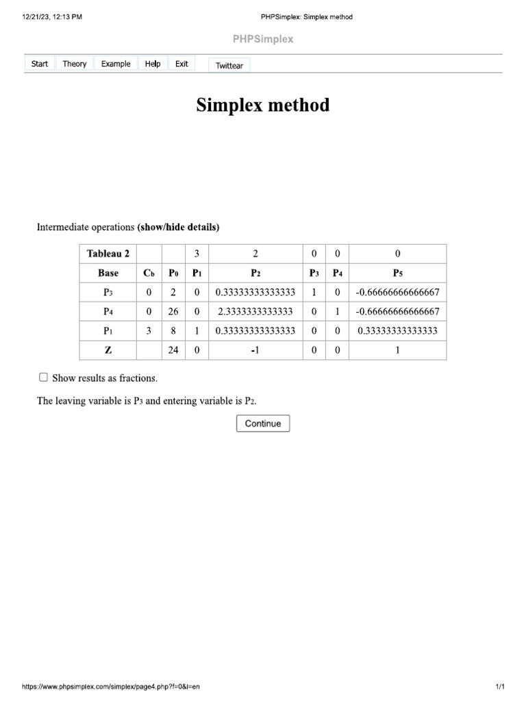 PHPSimplex - Simplex Method3 | PDF