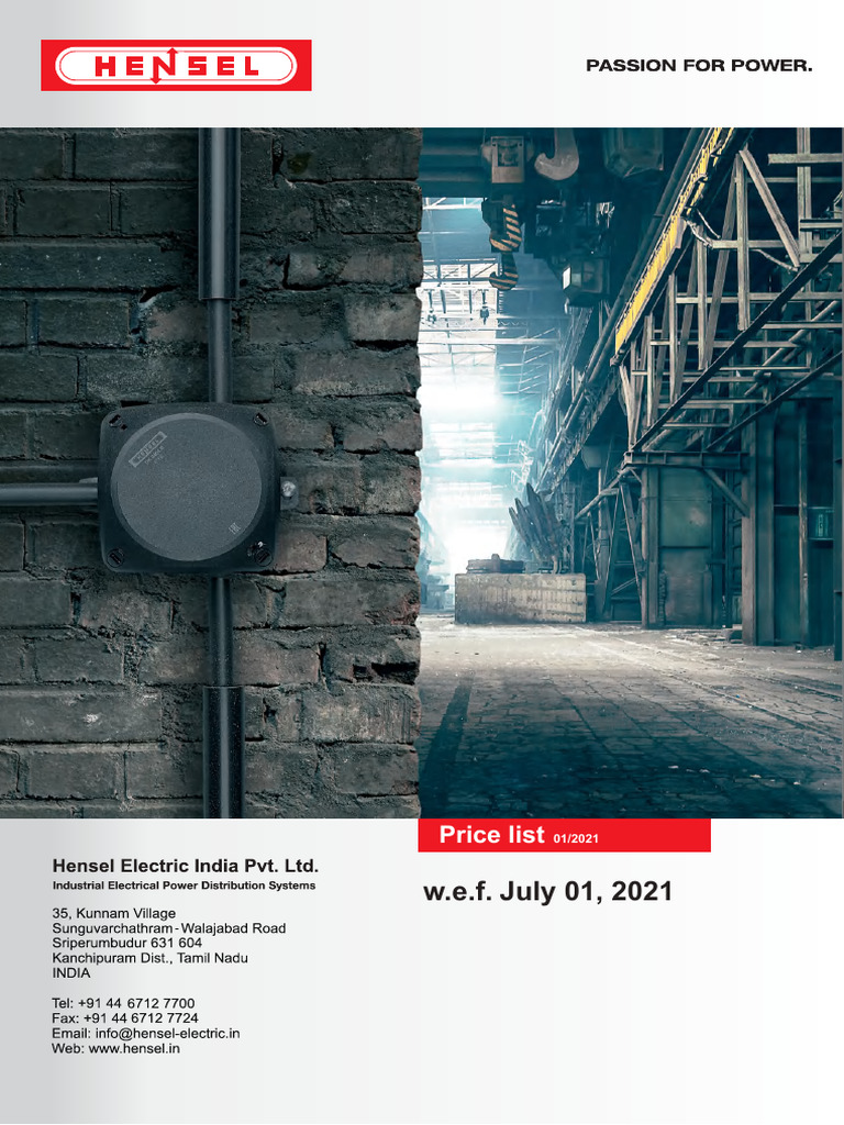 Hensel Price List 2021 | PDF | Power Engineering | Wire