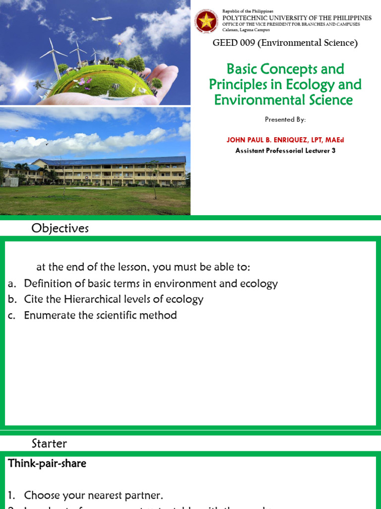 Ecology and Environmental Science Basics | PDF | Earth | Natural ...