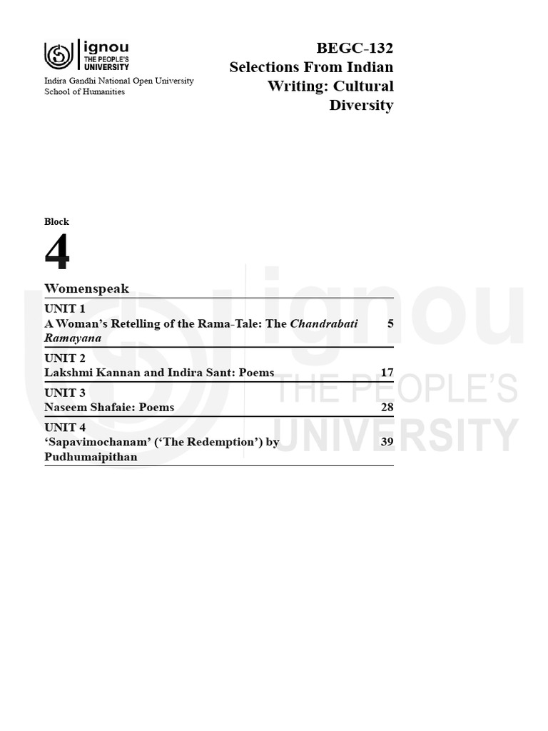BEGC-132 E Block-4 | PDF | Sita | Rama