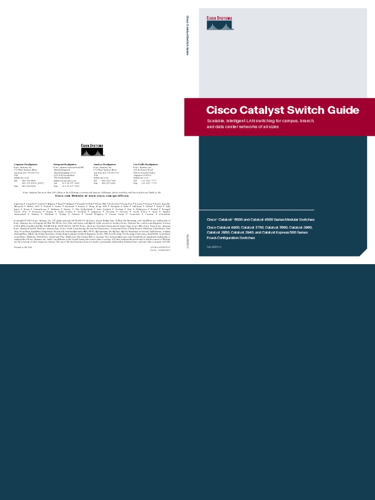 Cisco Catalyst Switch Guide | PDF | Network Switch | Computer Network