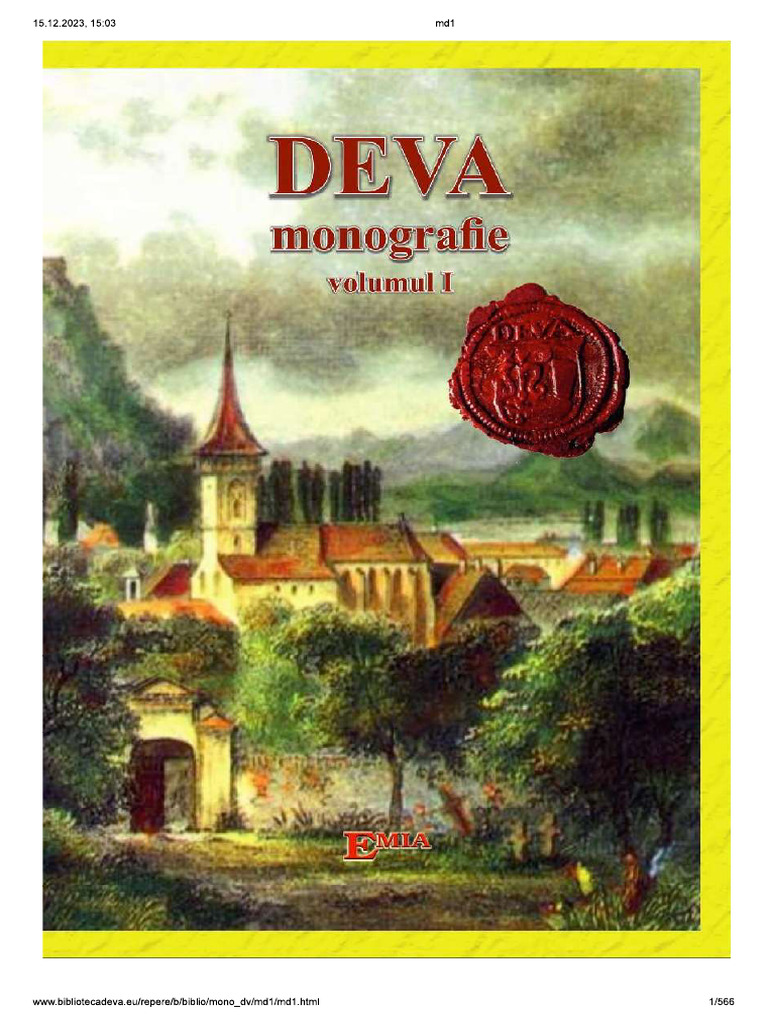 Deva - Monografie Vol 1 Parte I | PDF