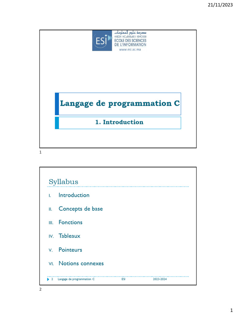Langage C - Introduction | PDF | Environnement de développement | C (Langage de programmation)