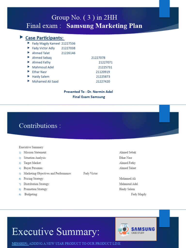 Samsung Marketing Strategy Overview | PDF | Samsung Electronics ...
